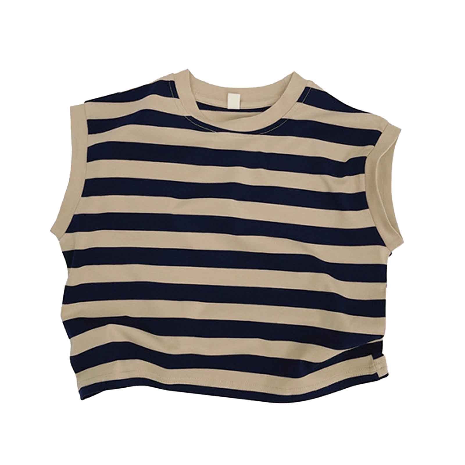 Hiijoy Toddler Boys Casual Striped Tank Top Summer Soft Sleeveless Tops ...