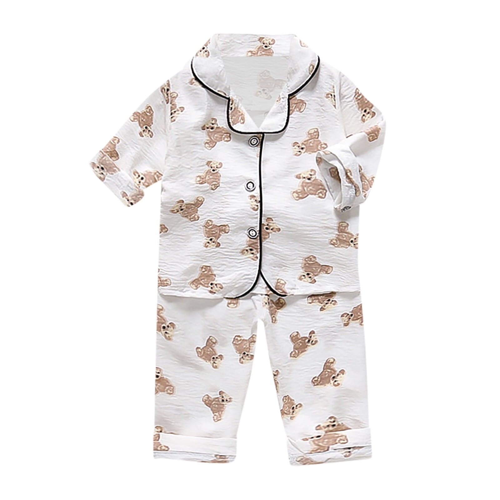 Hiijoy Toddler Boys Pajamas Cartoon Print Long Sleeve Button Down Shirt ...