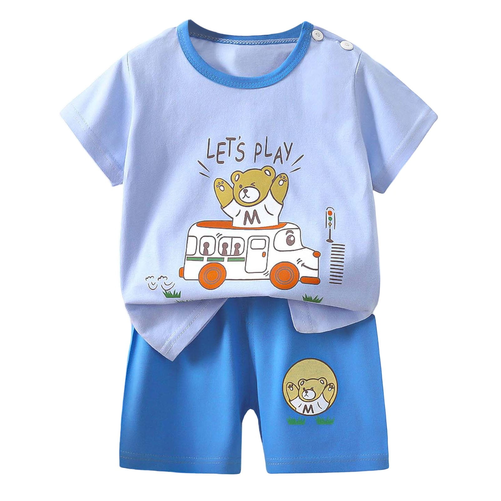 Hiijoy Toddler Boys Summer Clothes Set Cartoon Print Short Sleeve T ...