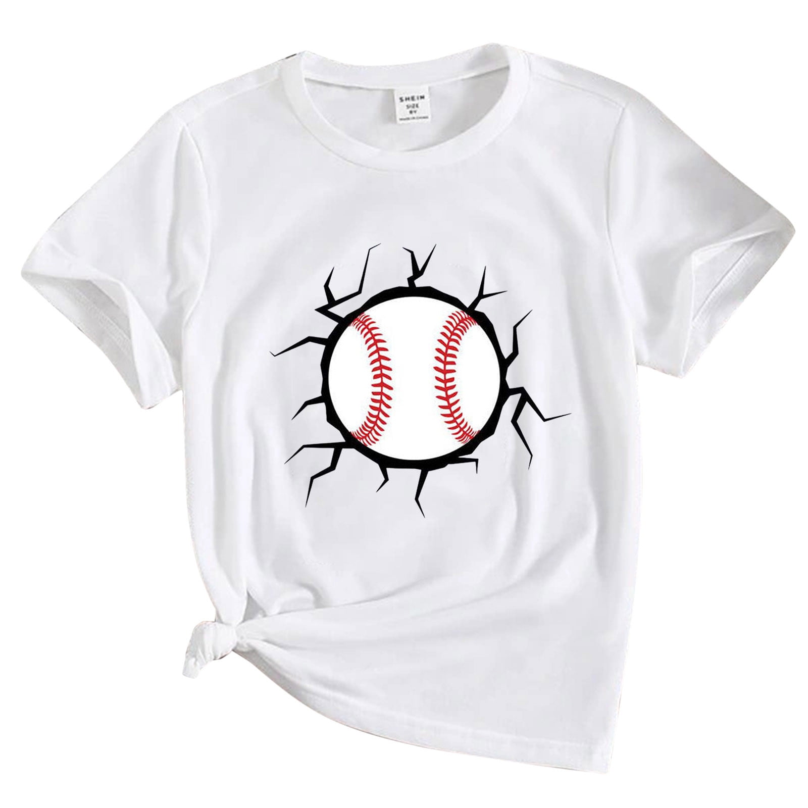 Hiijoy Toddler Girls T Shirt Baseball Printed Short Sleeve T-Shirt ...