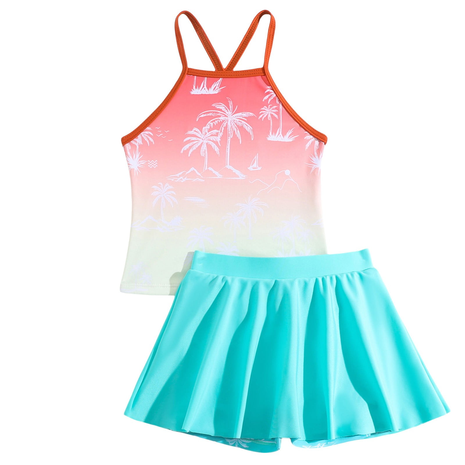 Hiijoy Toddler Girls Tankini Swimsuit UPF 50+ Camisole Top Skort ...