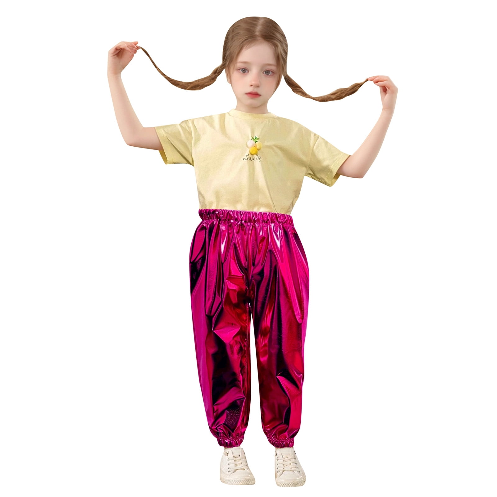 Hiijoy Tween Girls Glitter Jazz Pants Stage Performance Dance Party ...