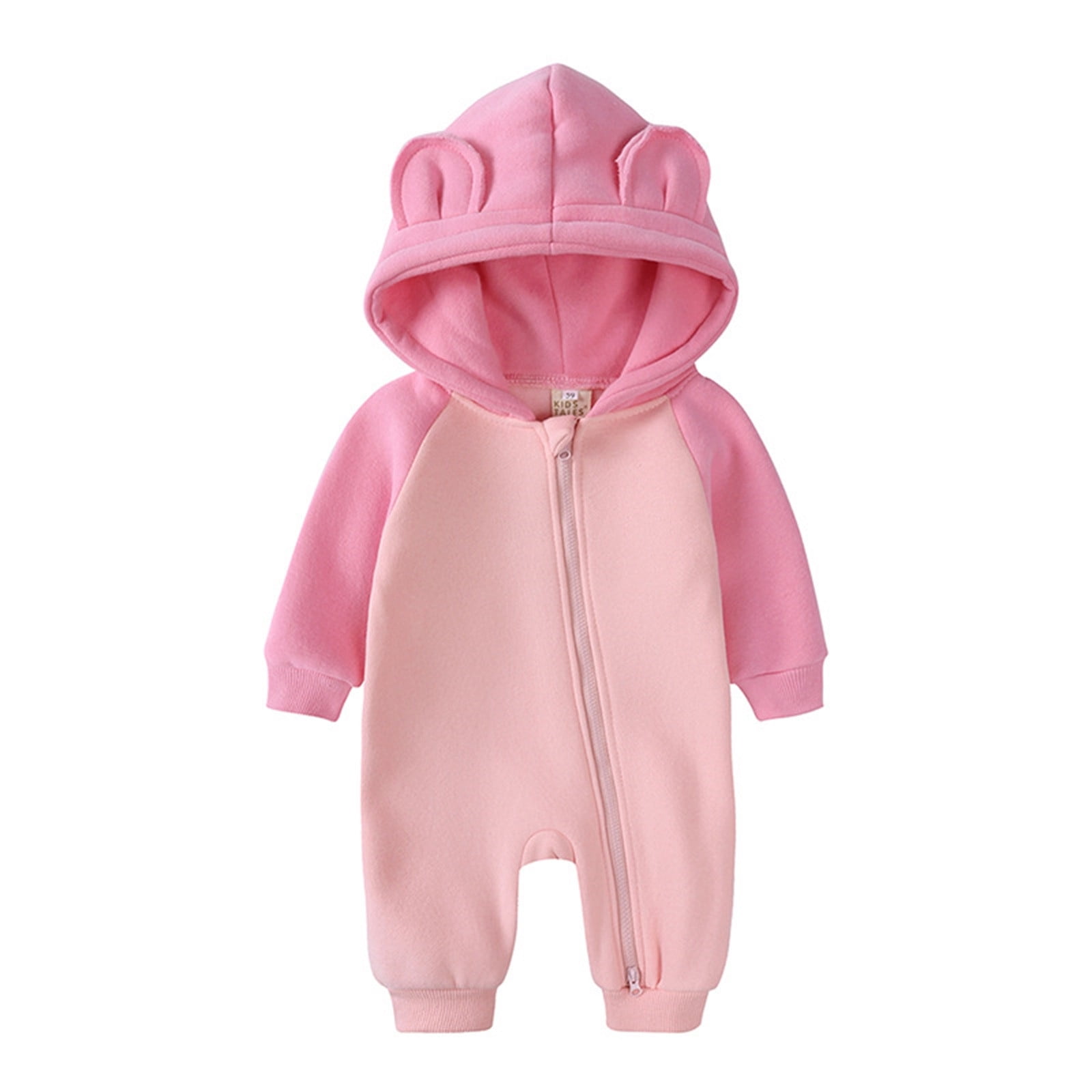 Hiijoy Unisex Baby Boys Girls Romper Long Sleeve Baby Zipper Bear Ears Hooded Jumpsuit - Walmart.com