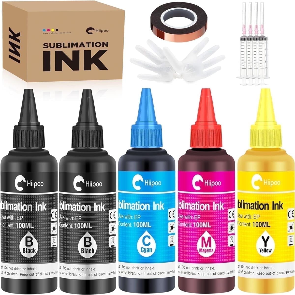 Hiipoo Sublimation Ink 500ML Compatible with Ecotank Printers ET-2400 ...