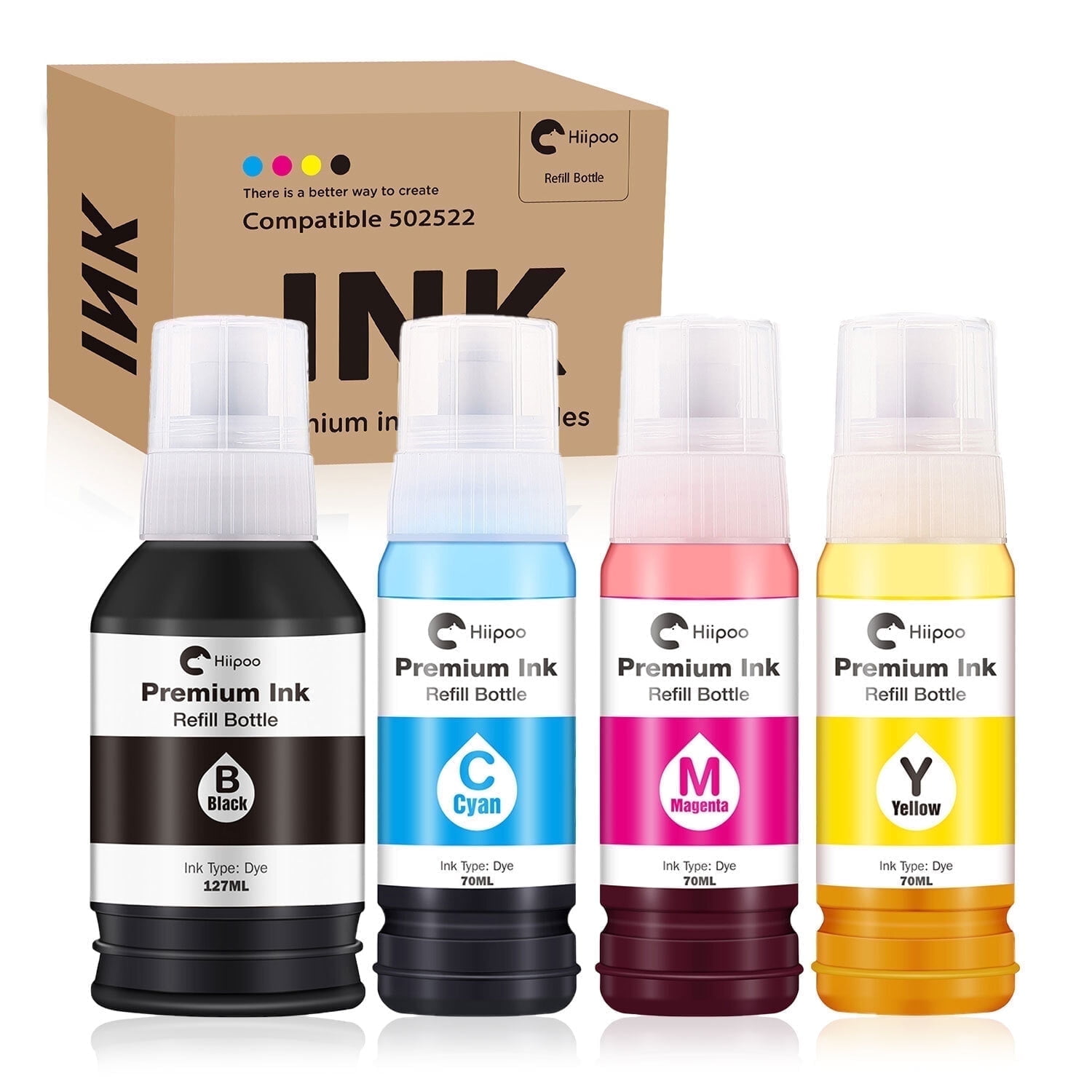 Hiipoo 502 Ink Refill Bottles for ET-2750, ET2760, ET-2800, ET-2803, ST ...