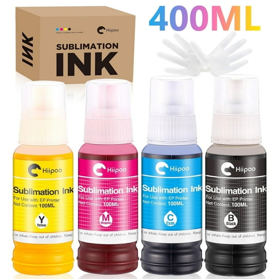 Hiipoo Sublimation Ink Refill Bottles Compatible with Epson Ecotank ...