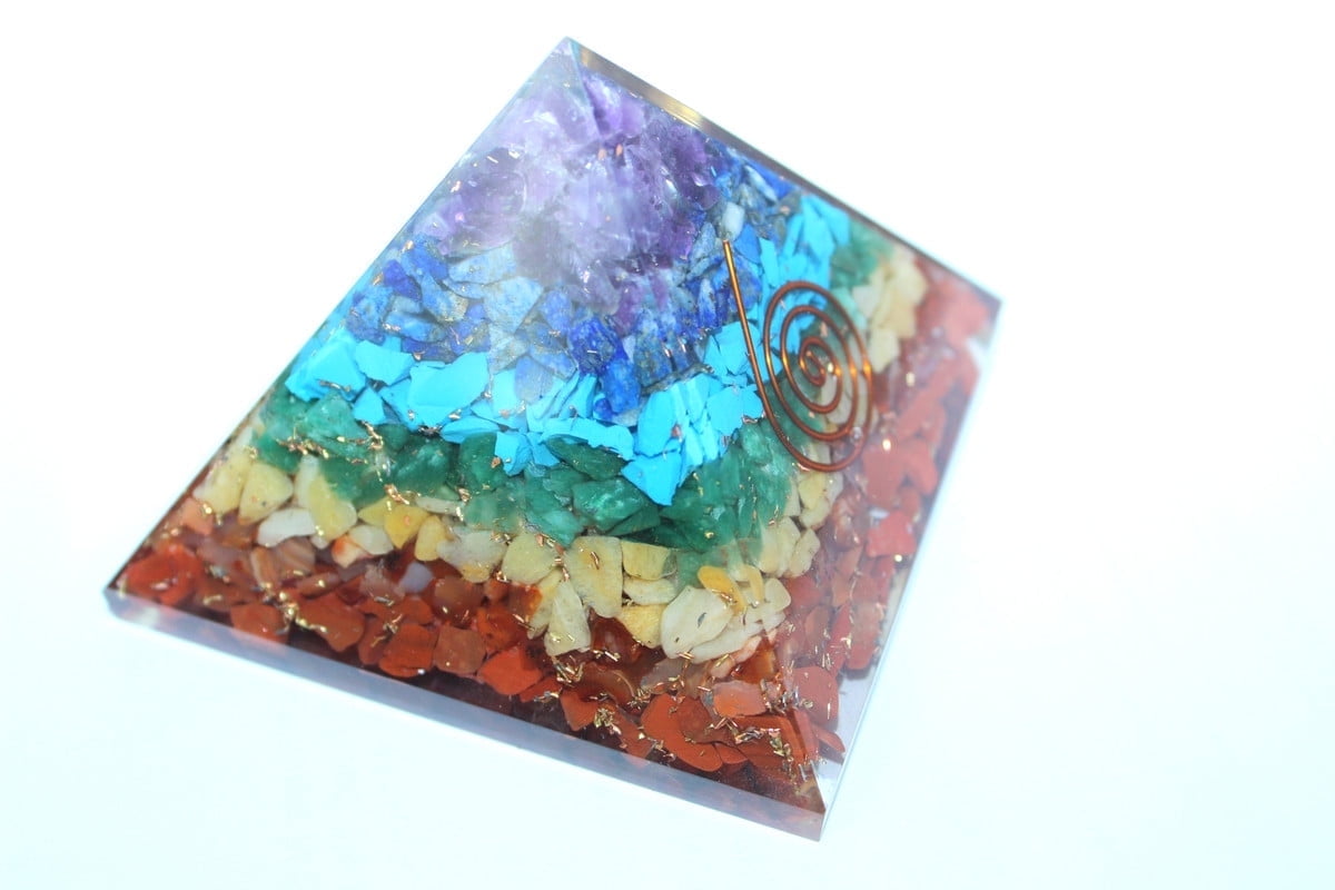 Hijet Seven Chakra Layer Orgone Decorative Pyramid,Positive Energy ...