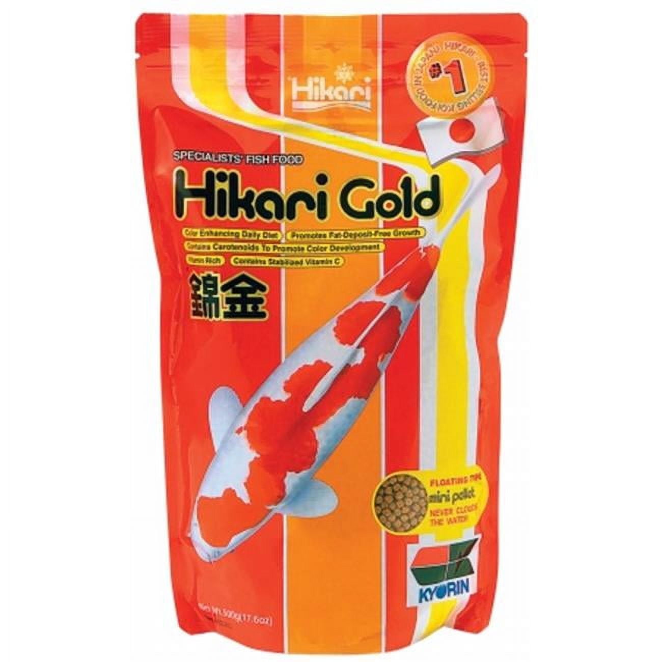 Hikari Gold Color Enhancing Floating Pellet Fish Food for Koi, Mini 3.5 ...