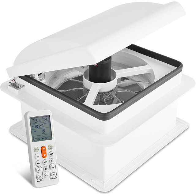 Hike Crew 14” RV Roof Vent Fan, 12V, 10-Speed RV Vent Fan with Remote ...