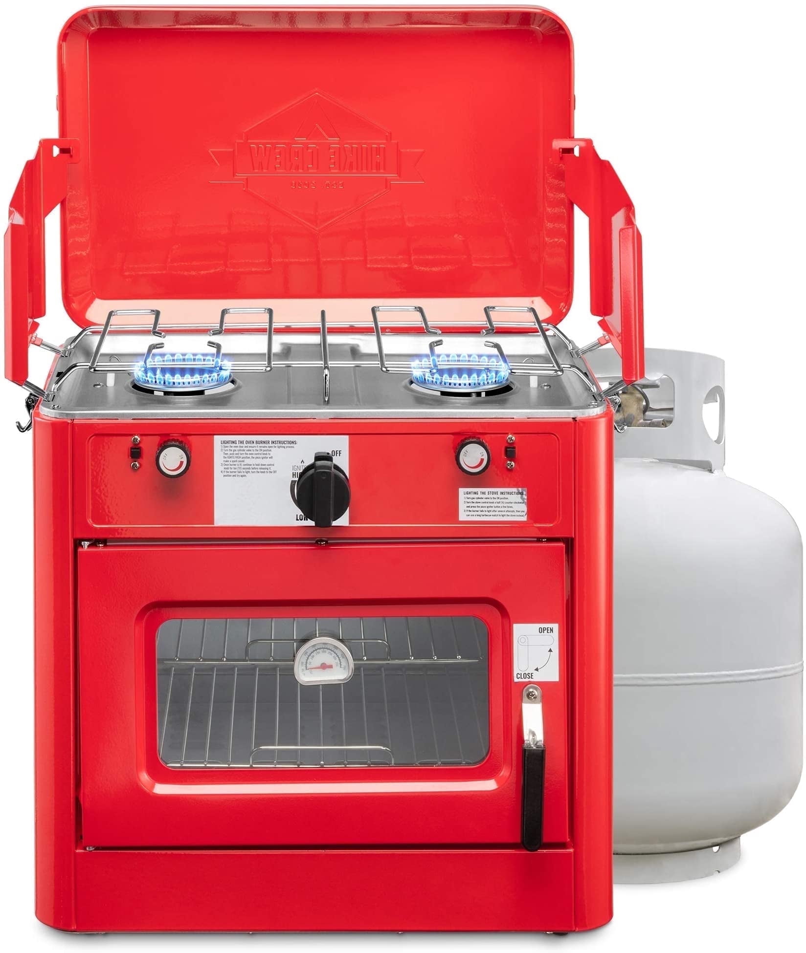 Hike Crew Propane Gas Camping Oven, 2-Burner Stove with Oven, Portable ...