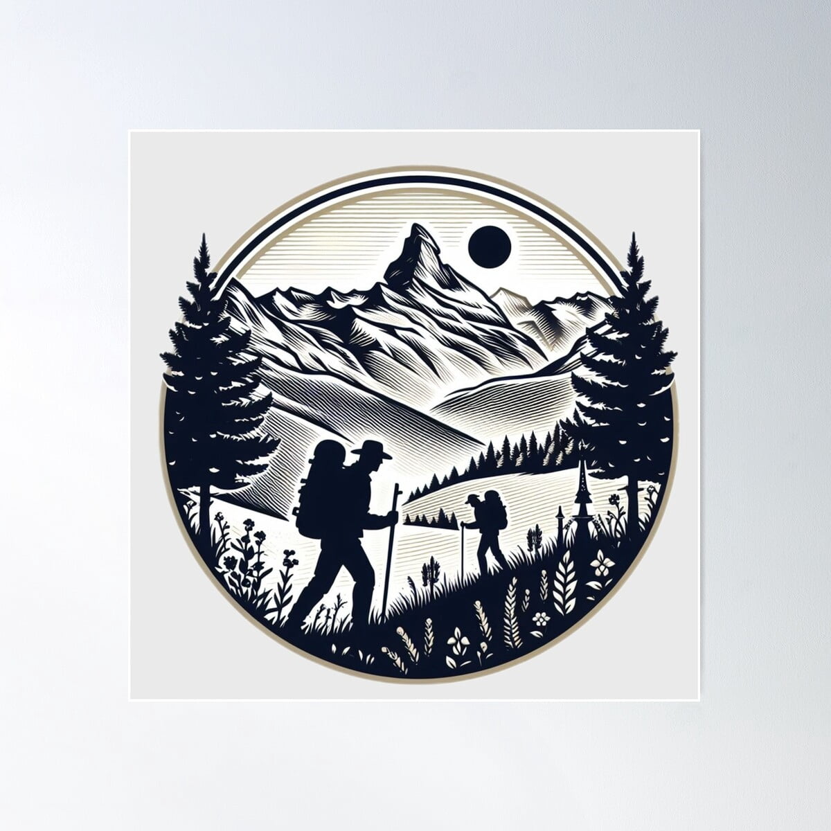 Hike More, Be A Trailblazer Poster Wall Art, Modern Wall Decor For ...