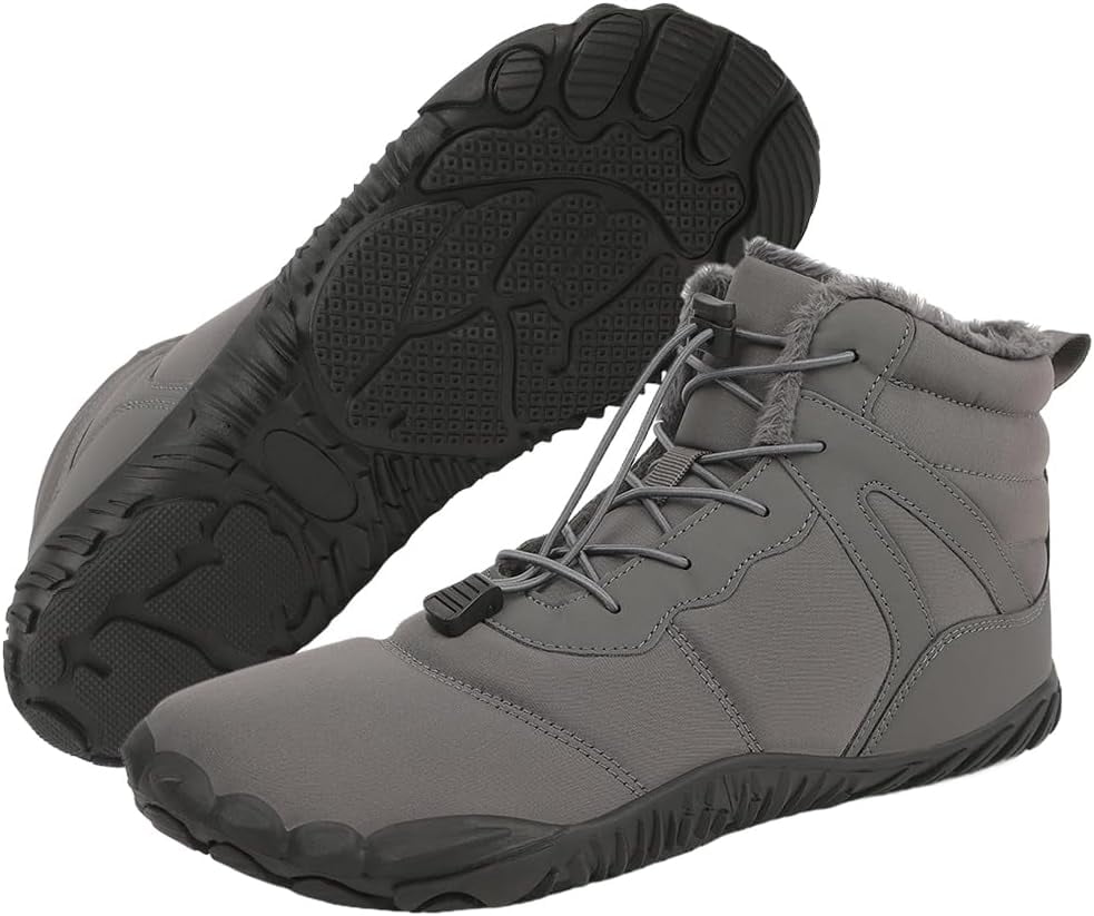 Mens Womens, Waterproof Winter Snow Boots, Warm Ankle Booties, Wide Toe ...