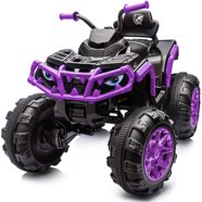 TOBBI 6V Kids ATV Quad Car, 4 Wheeler Toy with LED Headlight, Horn, Speed Indicator, Blue ...