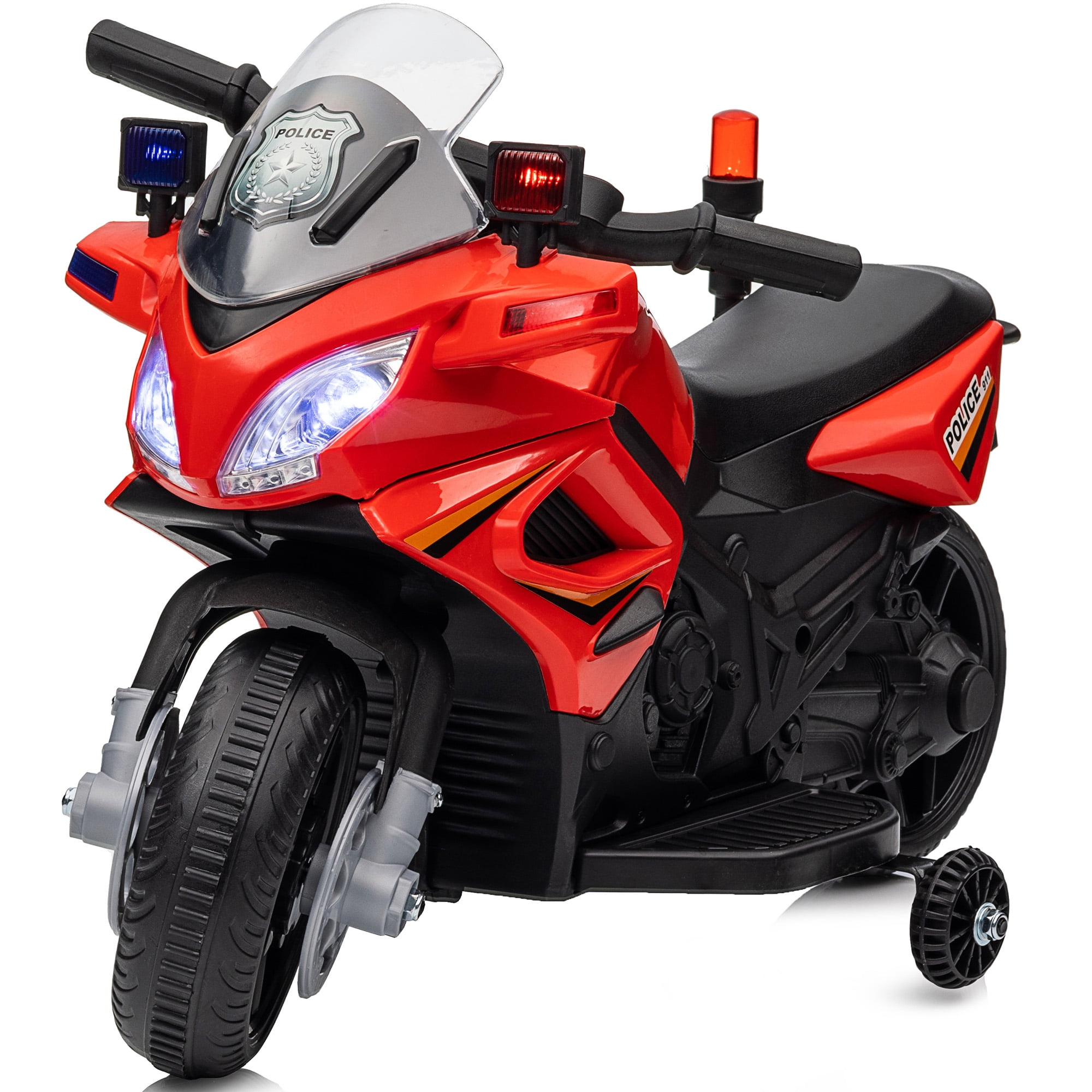 Hikiddo 6V Child Bike, Electric Motorized Police Motorcycle Ride on Toy ...