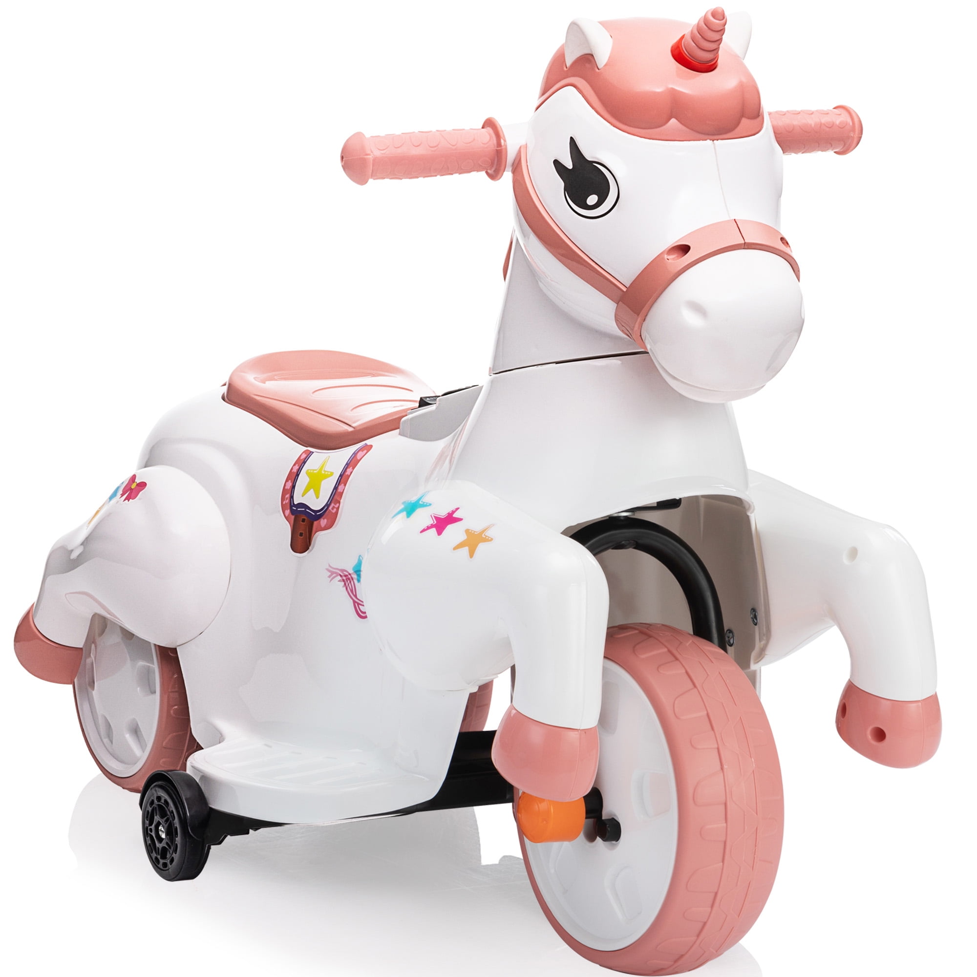 Hikiddo Unicorn Kids Powered Ride-On Toy, 6V Stable Battery Operated ...