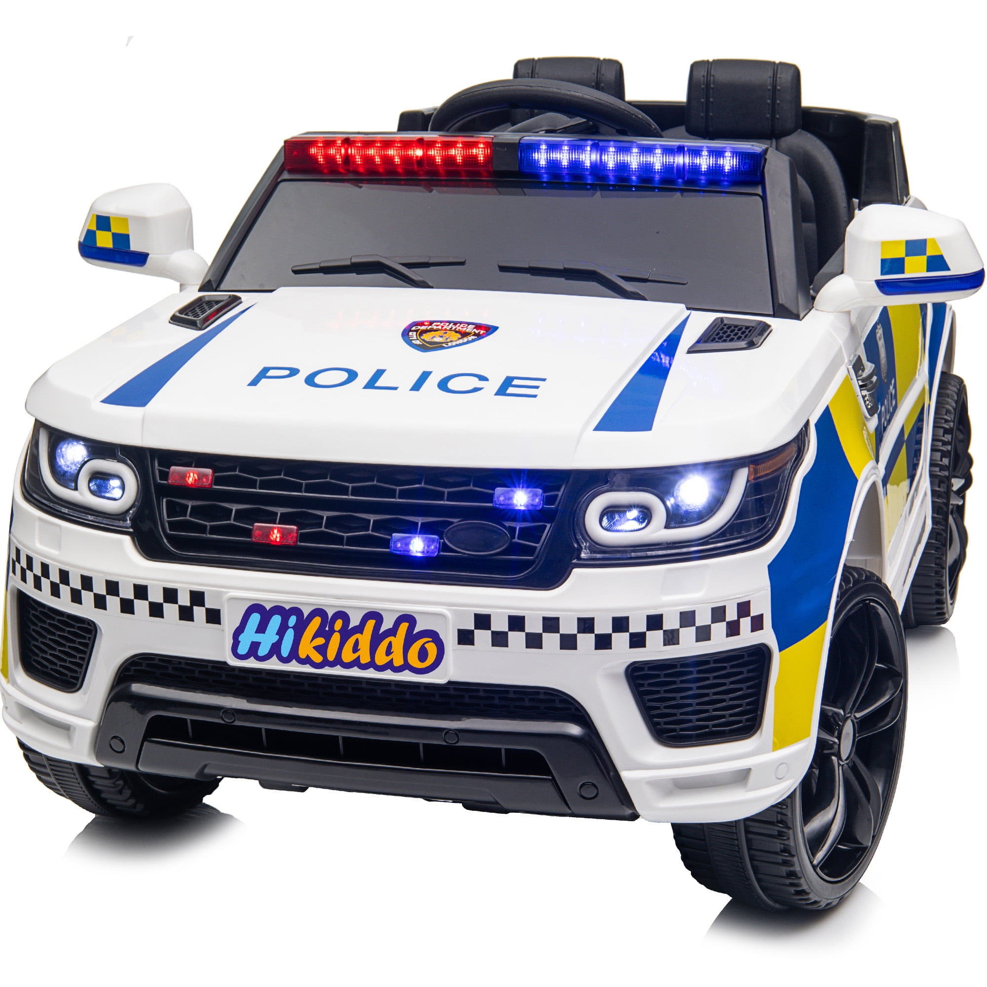 Hikiddo Electric Police Car for Kids, 24 Volt Kids Ride on Toys w/ 400W ...