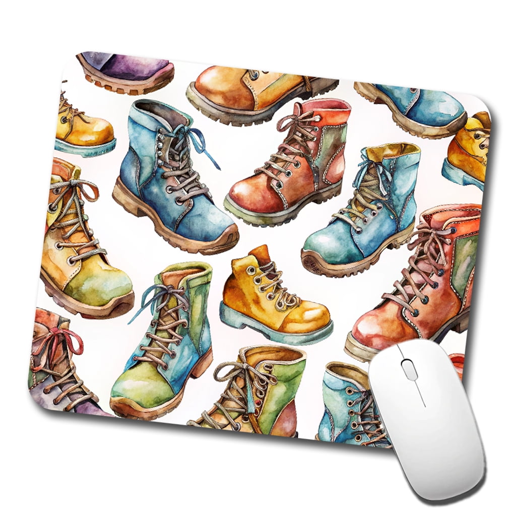 Hiking Boots Hikers Watercolor Mouse Pad Low Profile Gaming Mat ...
