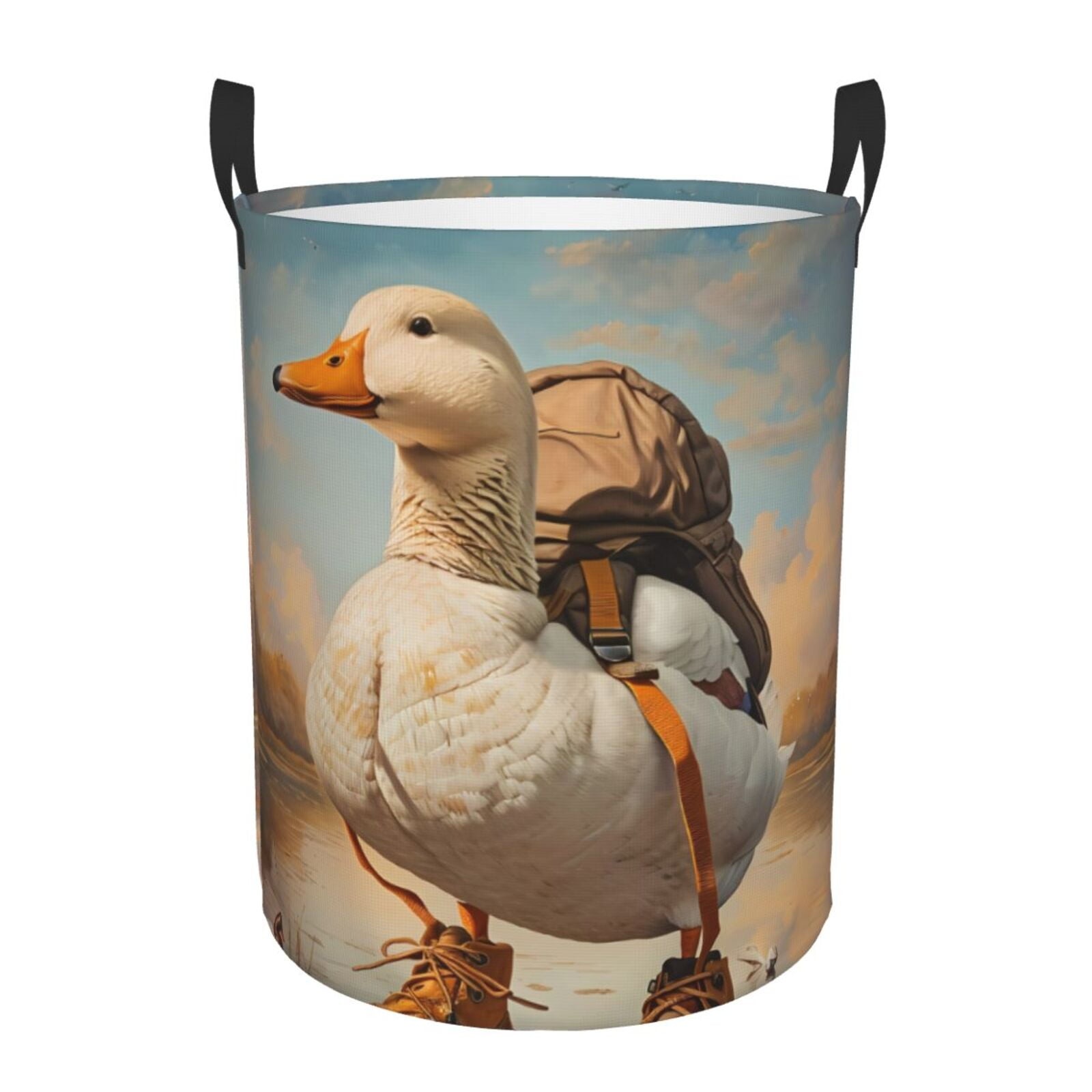 Hiking Duck Laundry Basket with Handles - Freestanding Laundry Hamper ...