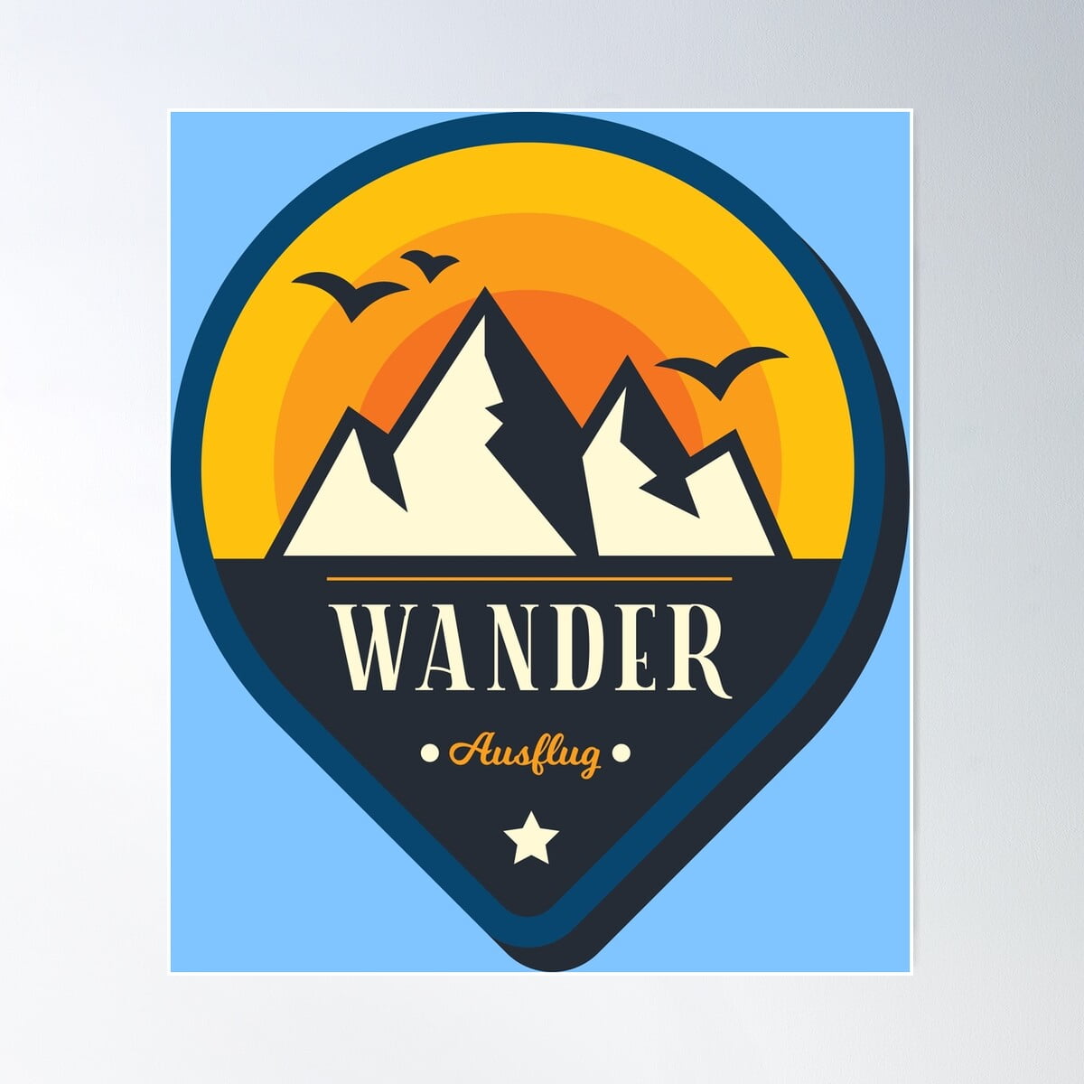 Hiking Excursion | German Hiking Poster Wall Art, Modern Wall Decor For ...