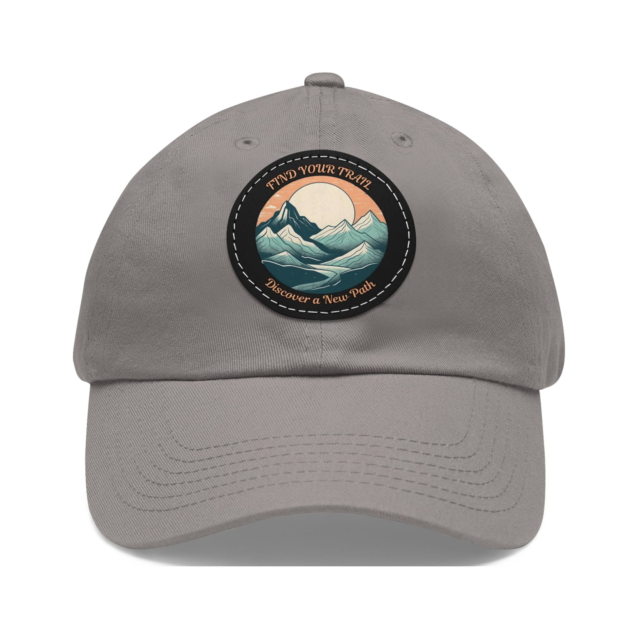Hiking Hat Cap Strap Back Find Your Trail Discover a New Path Leather ...