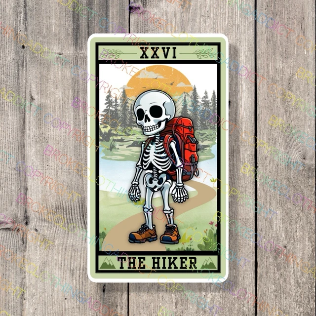 Hiking The Hiker Tarot Card Vinyl Sticker Laptop Water Bottle Sticker ...