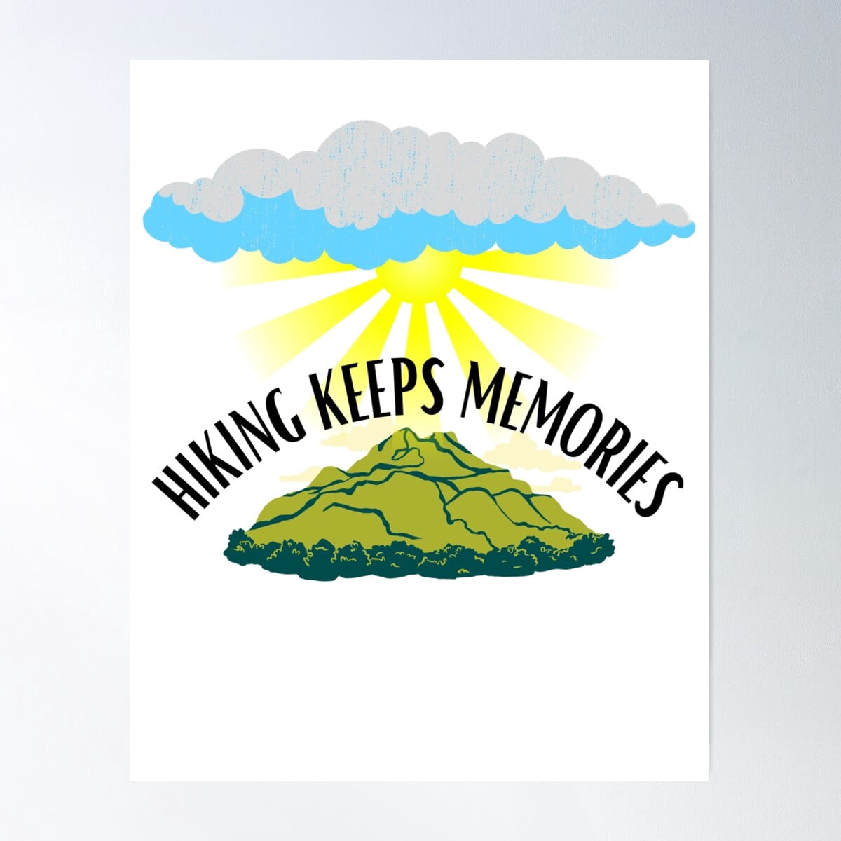 Hiking Keeps Memories Poster Wall Art, Modern Wall Decor For Living ...