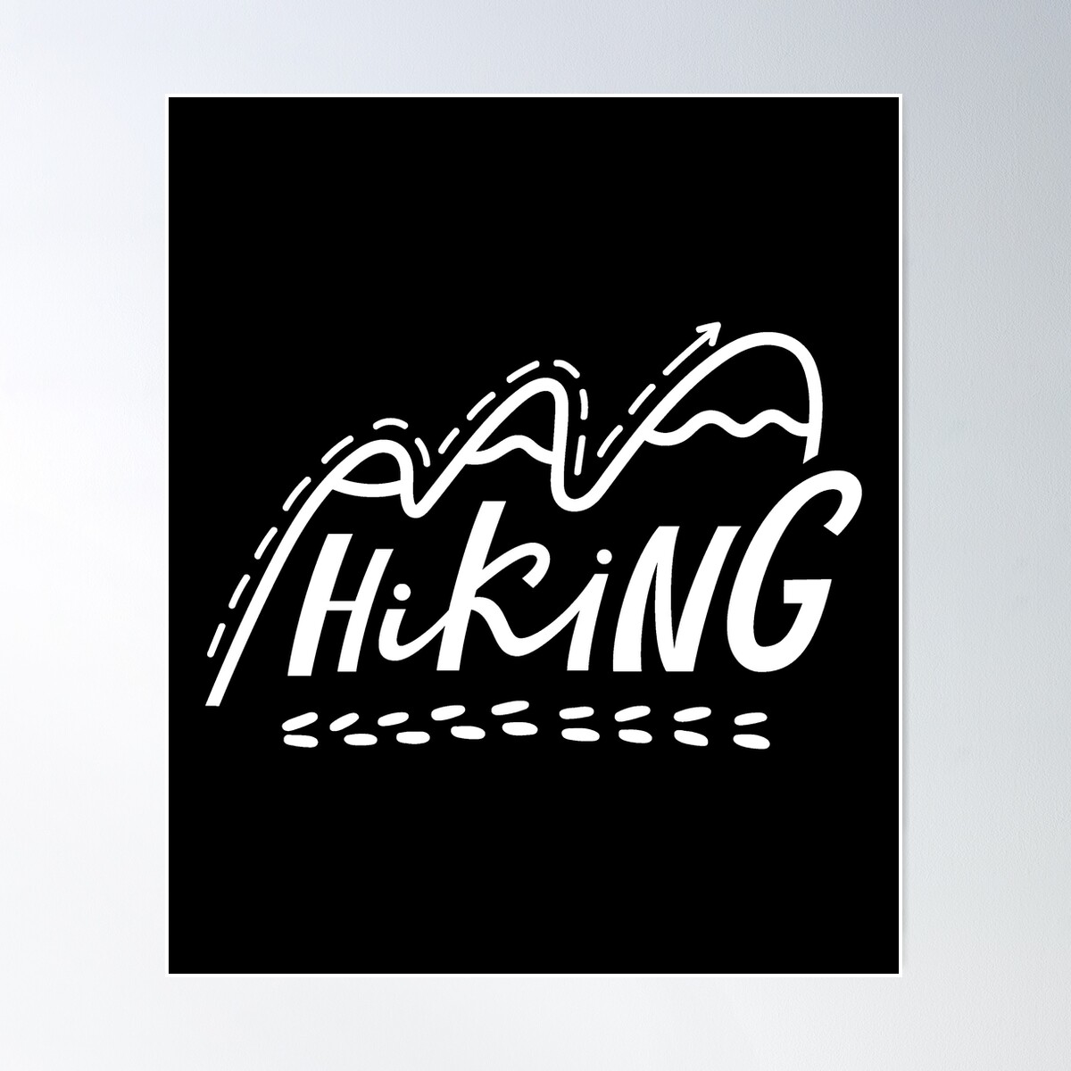Hiking Lettering Poster Wall Art, Modern Wall Decor For Living Room ...