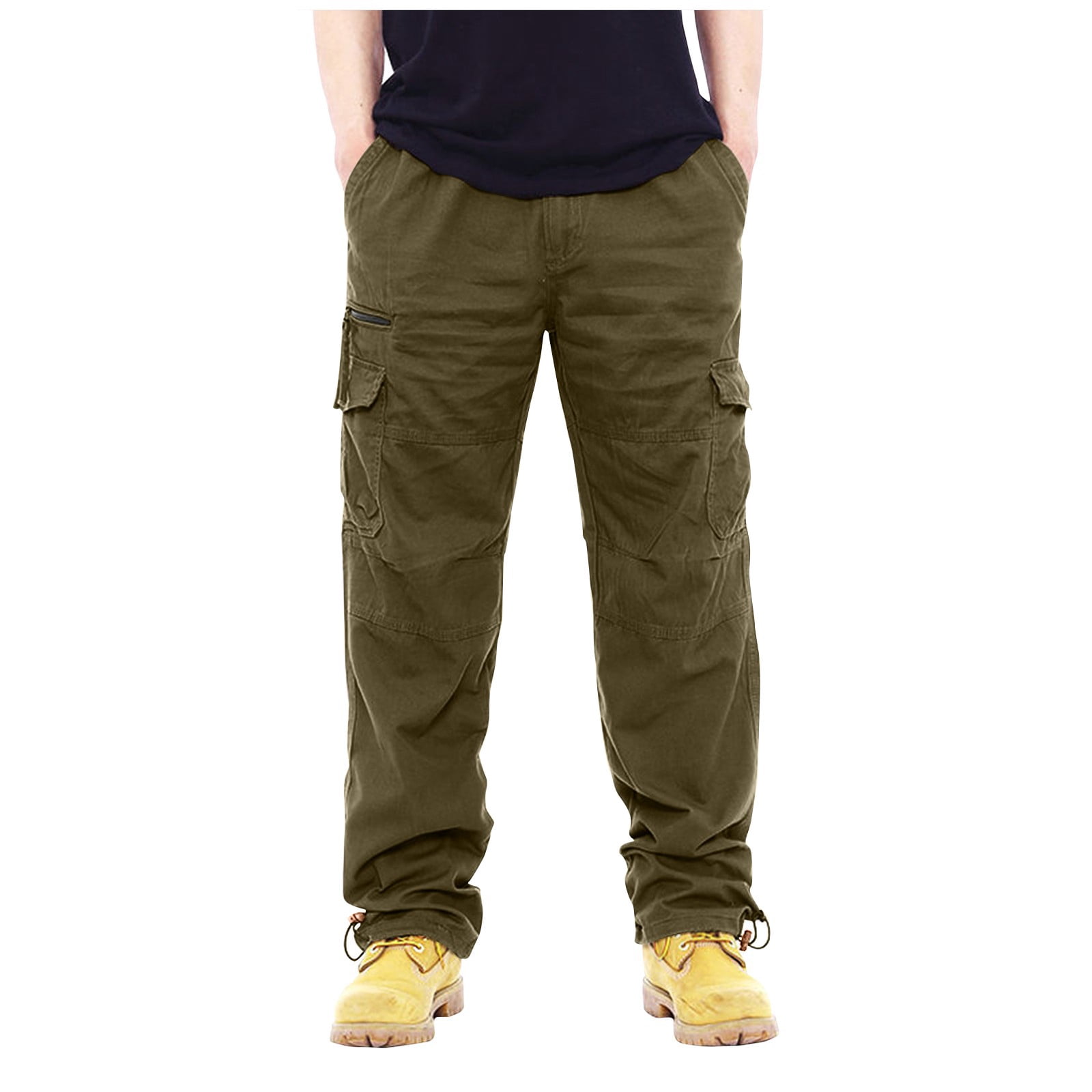Hiking Pants,Men Multi Pocket Cargo Pants Loose Fit Durable Comfortable ...