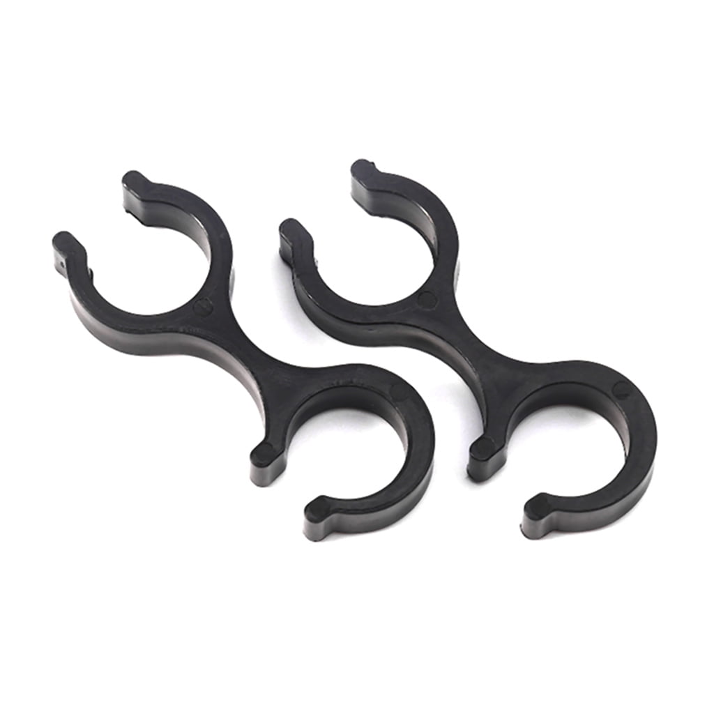 Hiking Pole Clips, 2Pcs Trekking Pole Clamps Rubber 8-Shaped Double ...