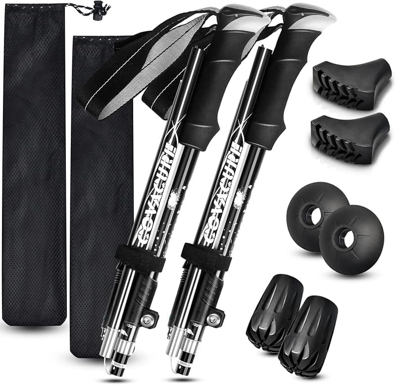 Hiking Poles Collapsible Trekking Poles - Aluminum Alloy 7075 Walking ...
