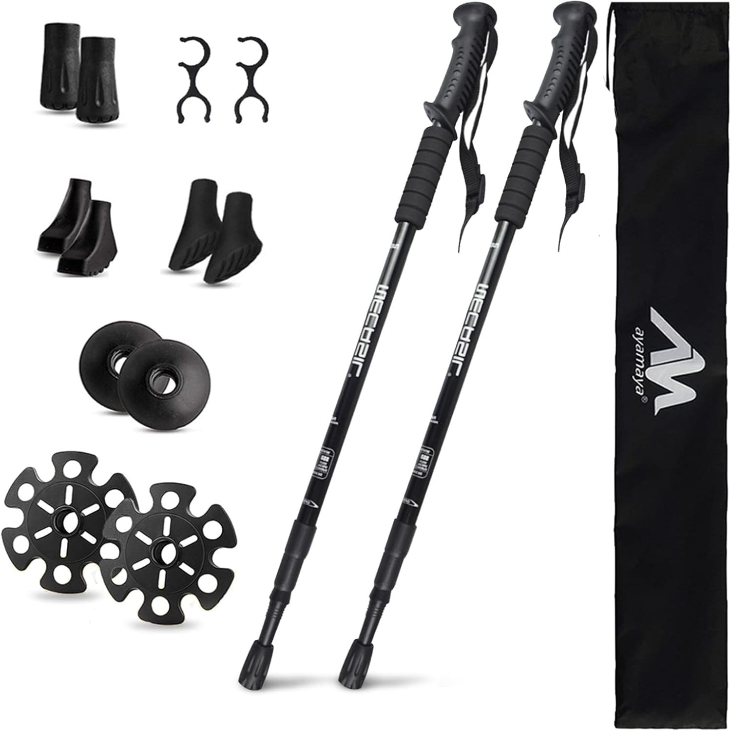 Hiking Poles - Telescopic Collapsible Trekking Poles with Quick Twist ...