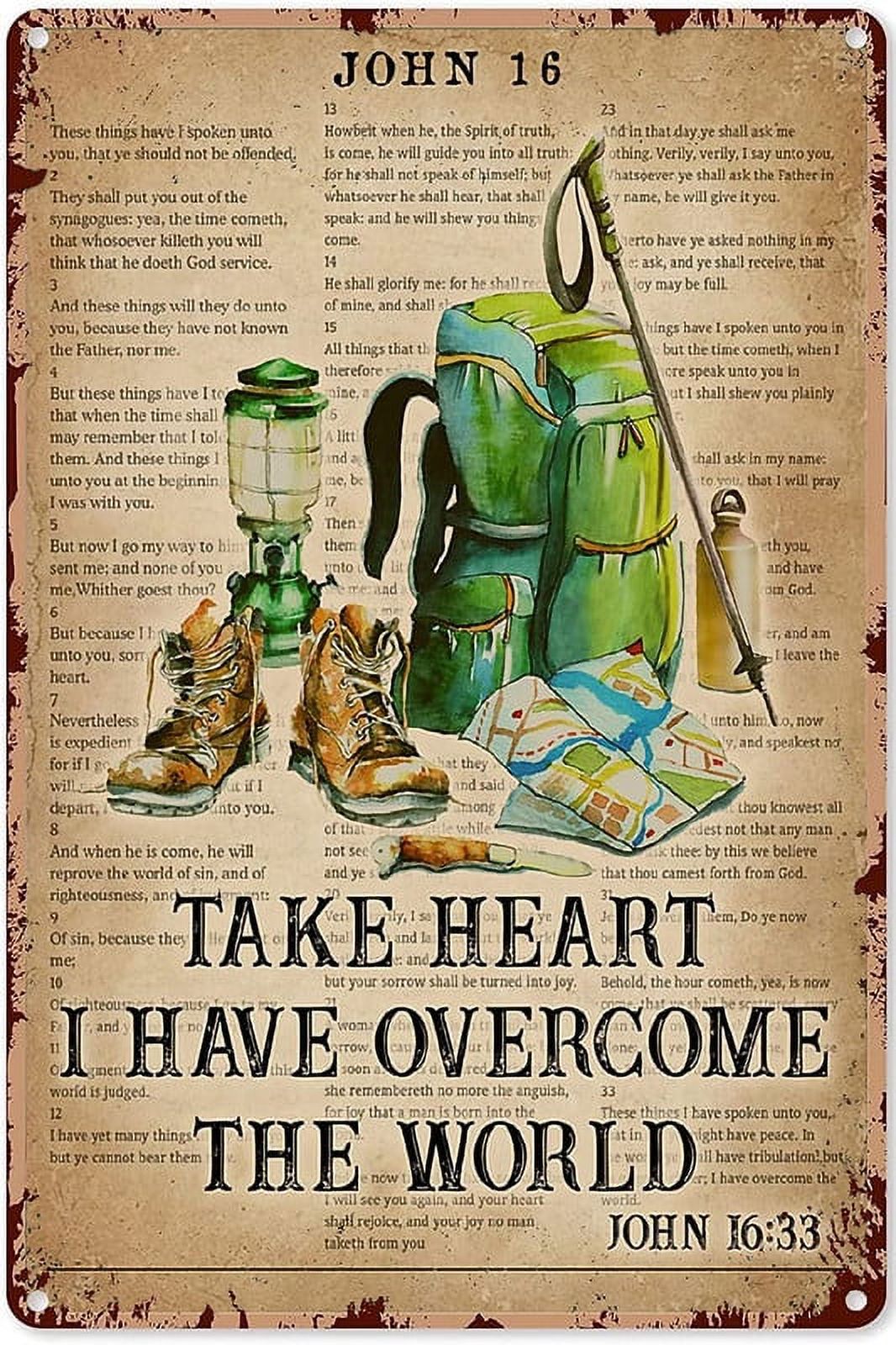 Hiking Signs Metal Catchphrase Take Heart Hiking Poster Tin Sign ...