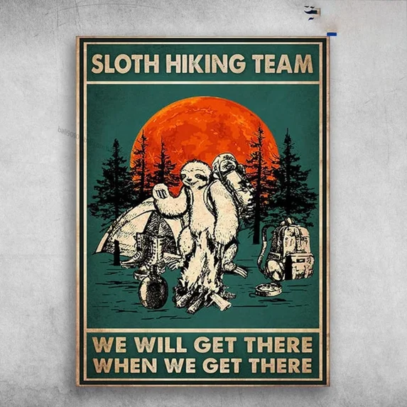 Hiking Sloth, Camping In Forest - Sloth Hiking Team, We Will Get There ...