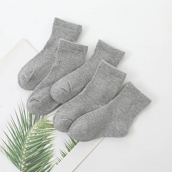 Hiking Socks Girls 5 Pairs Kids Ankle Socks Boys Girls Cotton Solid ...