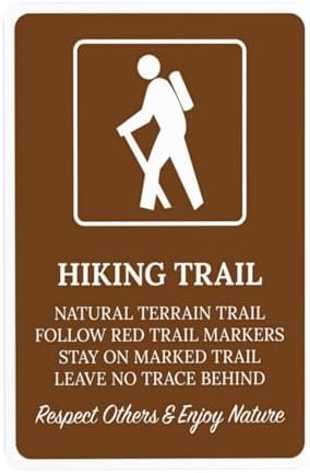 Hiking Trail Natural Terrain Trail Follow Red Trail Markers Stay On ...