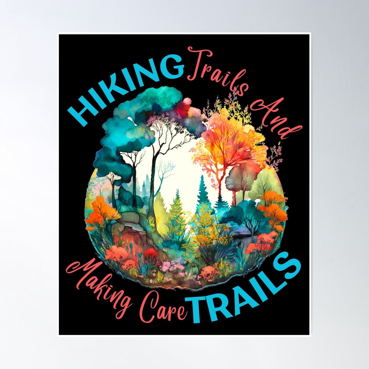 Hiking Trails And Making Care Trails. Hiking And Walking Poster Wall ...