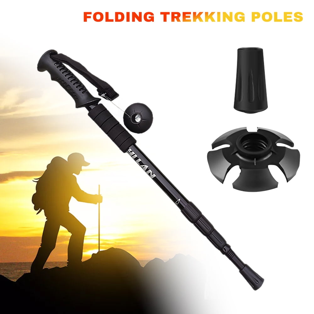 Hiking Trekking Poles, Adjustable 20.8" to 43.3" Lightweight Folding ...