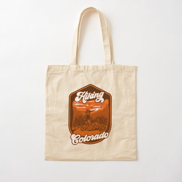 Hiking Vintage Badge Colorado Cotton Tote Bag Canvas Tote Bag, Family ...