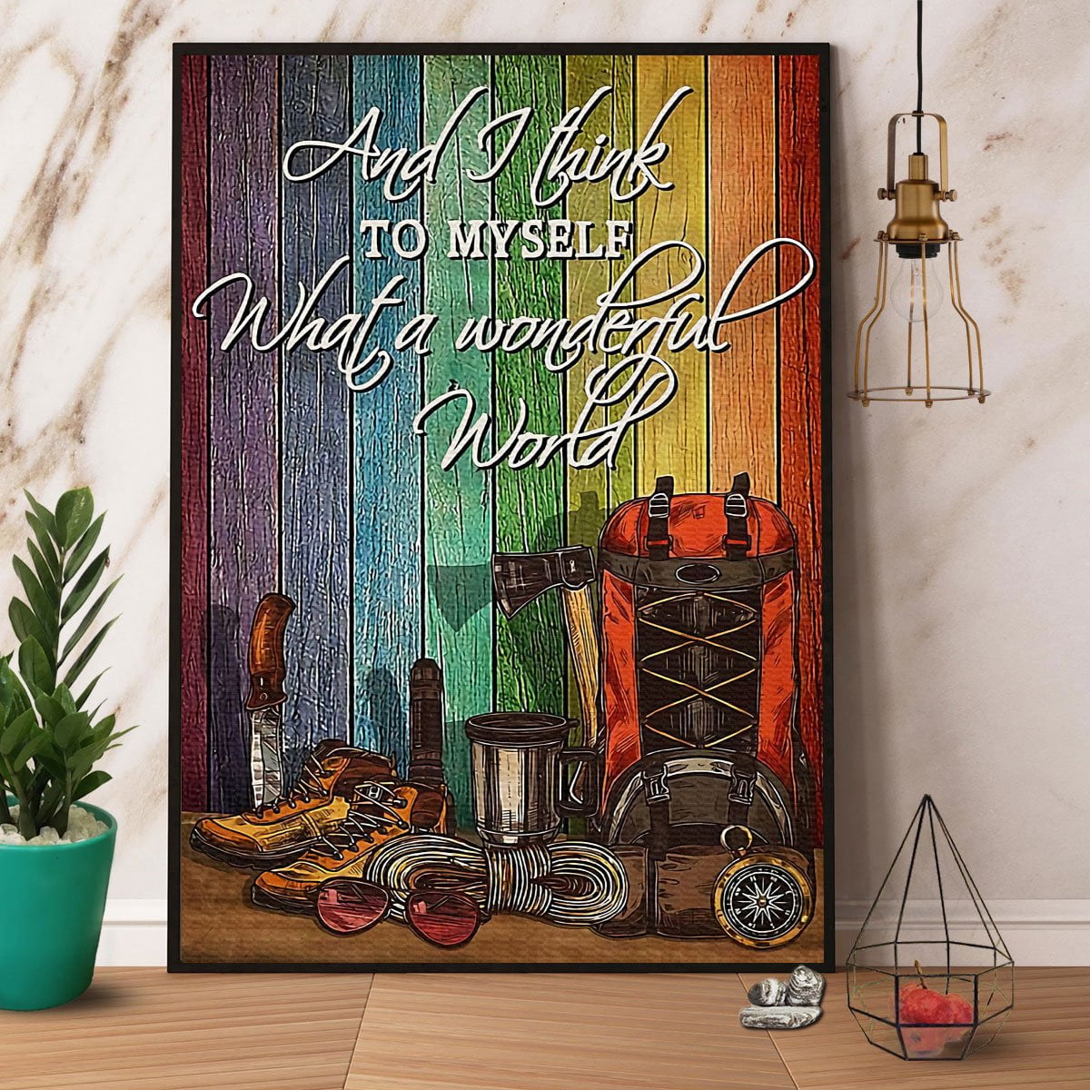Hiking What A Wonderful World Paper Poster No Frame Matte Wall Art ...
