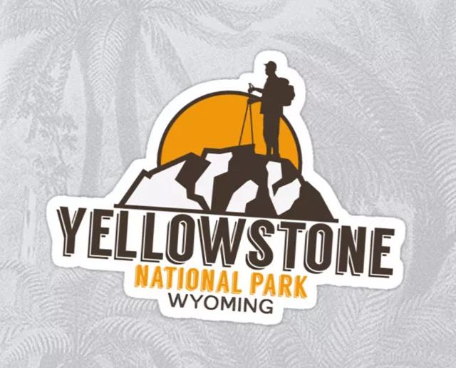 Hiking Yellowstone National Park Wyoming Sticker Decal Hiker Hiking ...