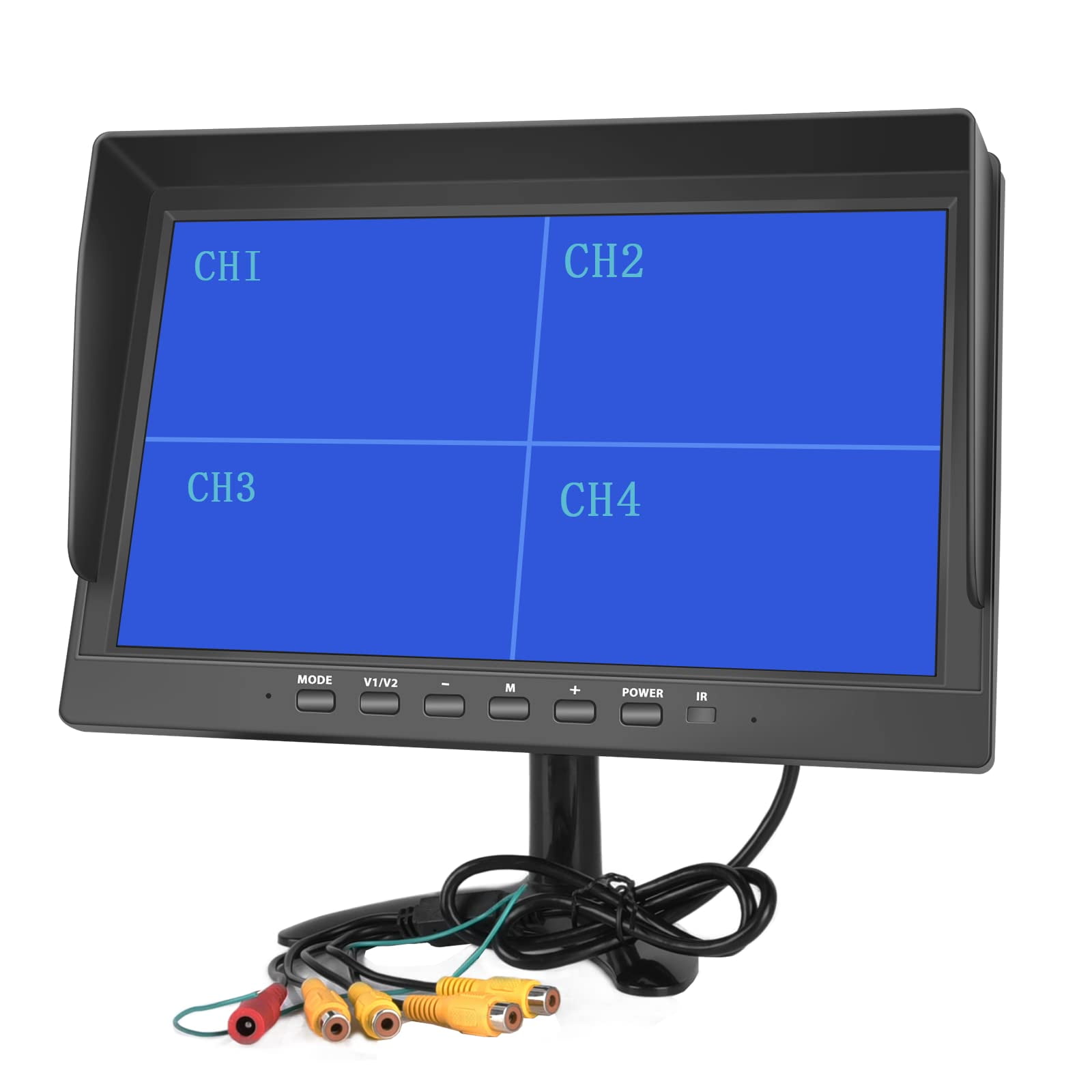 Hikity 10 Inch Small Monitor Screen Video Displays Split HD Screen, 4 ...