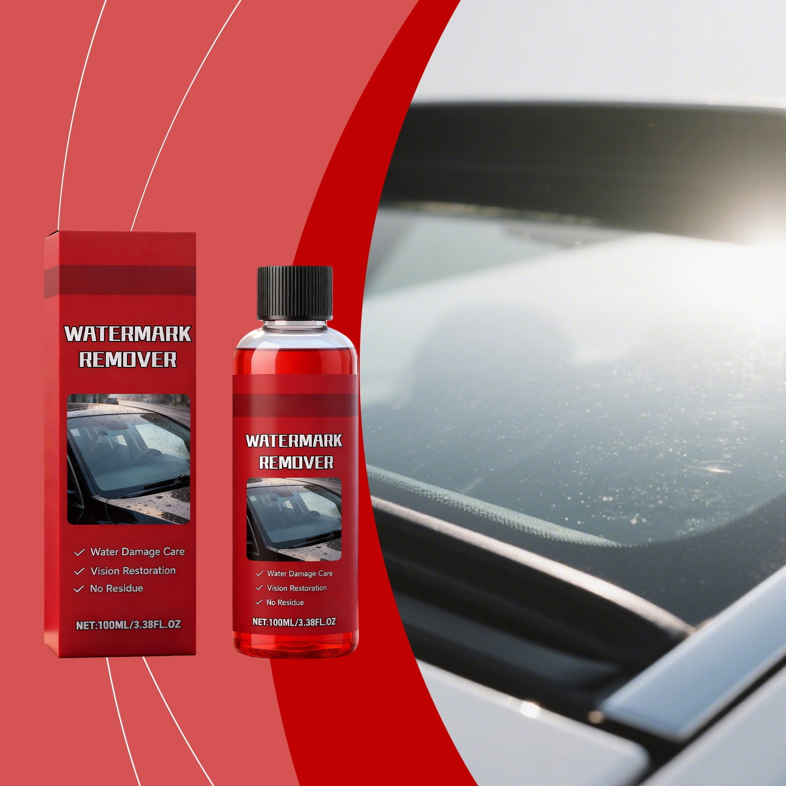 Hikmarion Watermark Remover 100Ml, Windshield Glass Stain Cleaner For ...