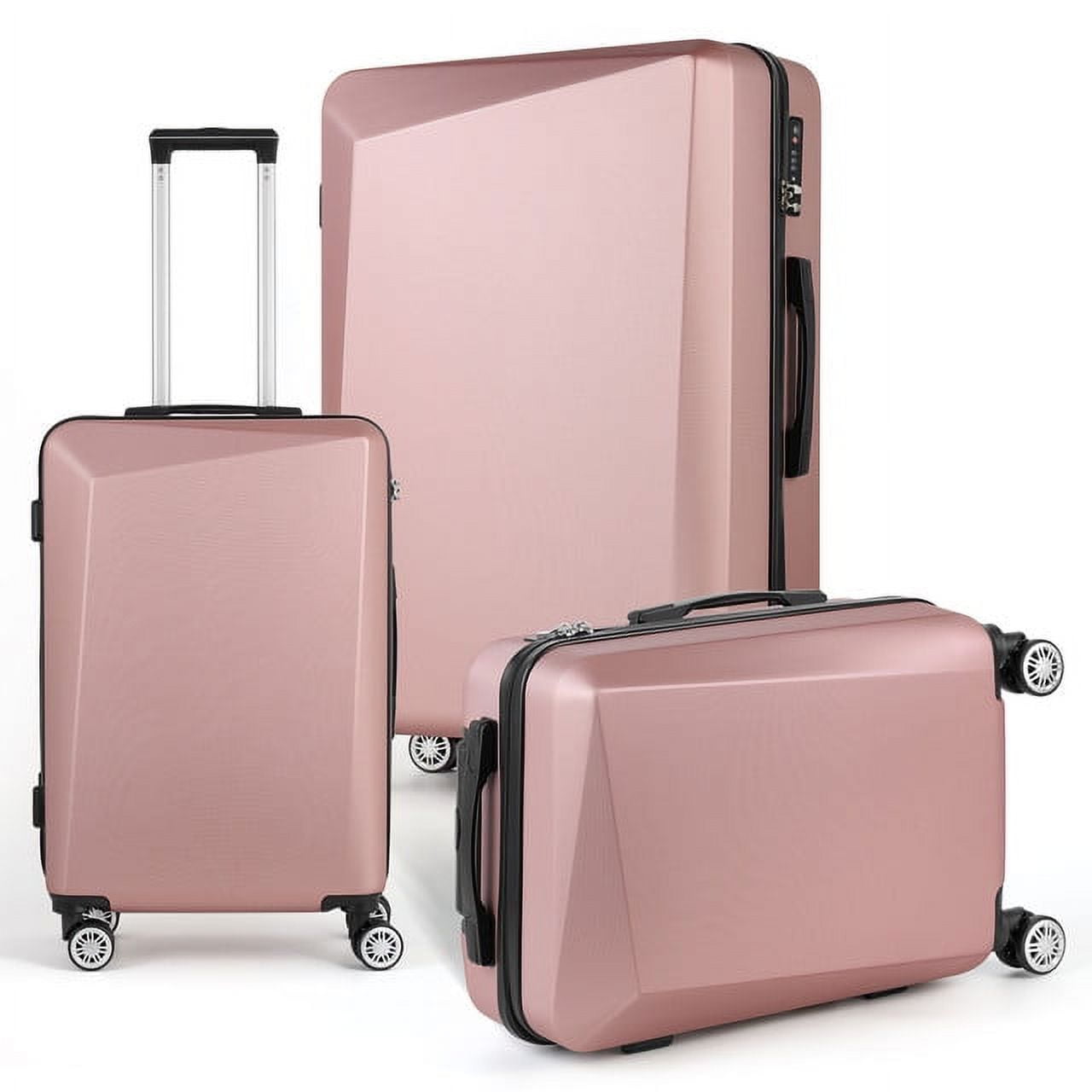 Hikolayae 3-Piece Hard Shell Suitcase Set, Medium Carry-On, Hardside ...
