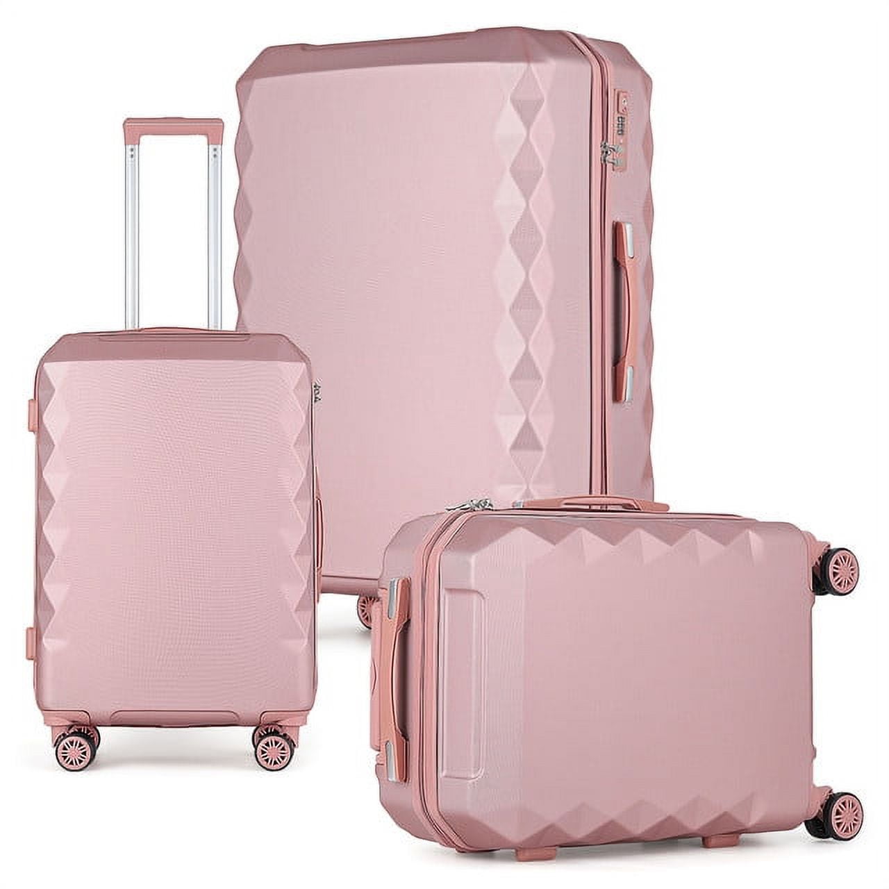 Hikolayae Rachel Collection Hardside Spinner Luggage Sets in Rose Gold ...