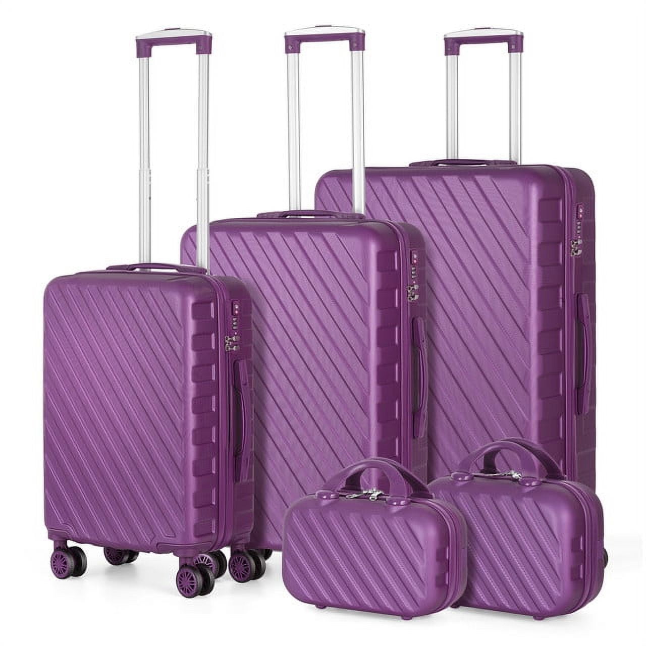 Hikolayae Sunshine Collection Purple Hardside Spinner Luggage Set, 5 ...