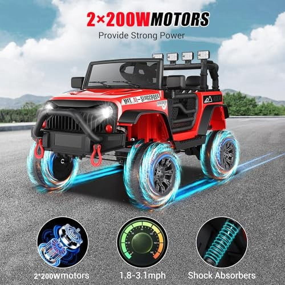 Hikole 24V Kids Ride on Toys Jeeps with Parent Remote, 400W Motors ...