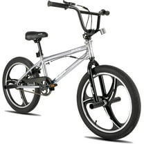 Mongoose Grid Mag 20-Inch BMX Freestyle Bike, Single Speed, Silver ...