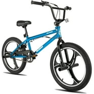 Mongoose Grid Mag 20-Inch BMX Freestyle Bike, Single Speed, Silver, Lightweight, Durable ...