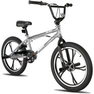 Mongoose Grid Mag 20-Inch BMX Freestyle Bike, Single Speed, Silver ...