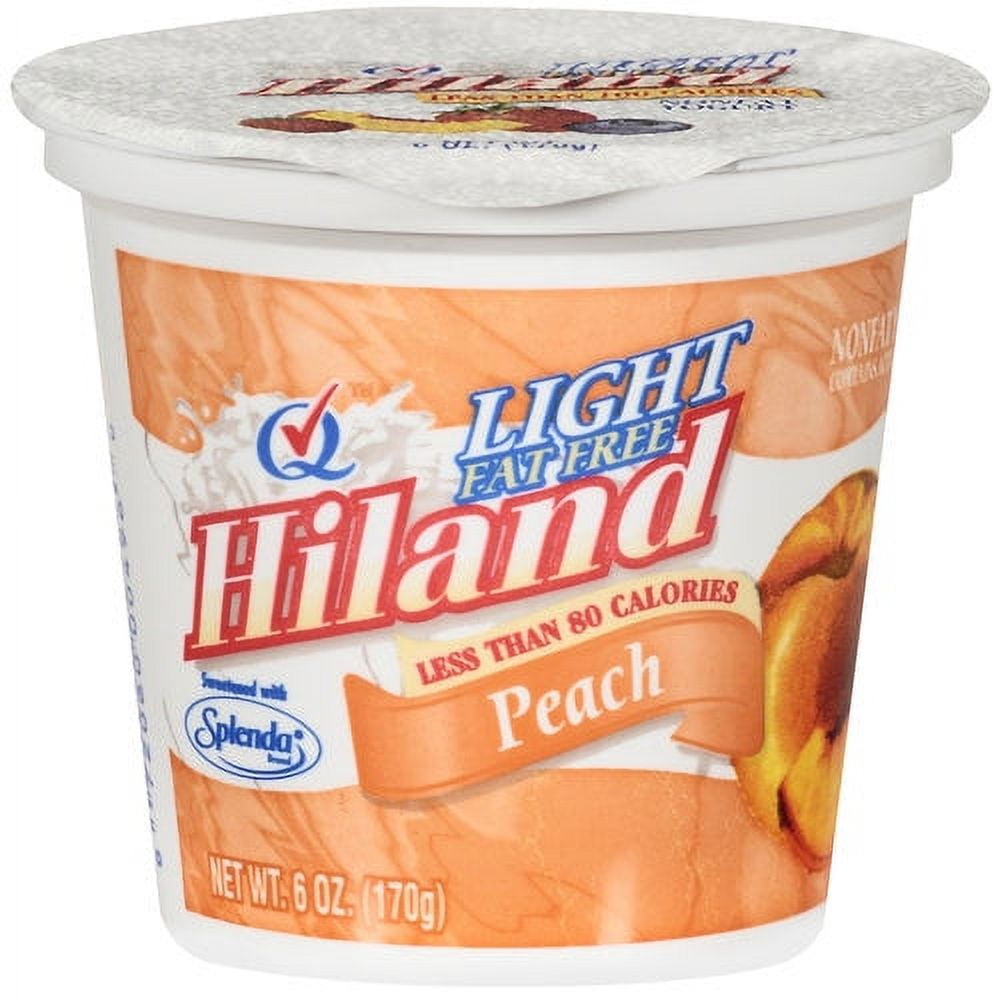 Hiland Light Fat Free Peach Yogurt, 6 oz - Walmart.com